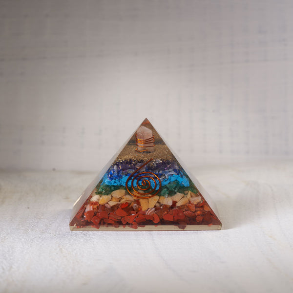 7 Chakra Orgonite Pyramid | Energy Balancing Pyramid | Soul Stones ...